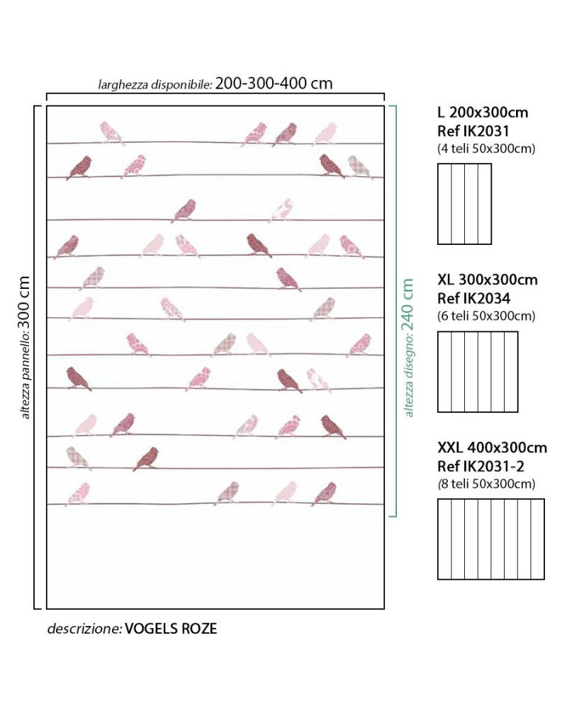 inke - wall mural birds vogels roze Best Price Online